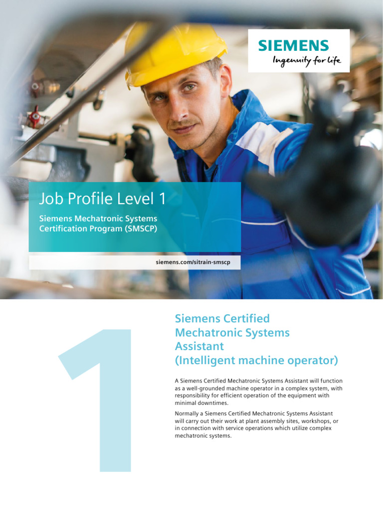 Siemens Mechatronic Systems Certification Program Job Profile | PDF ...