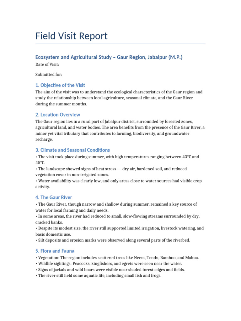 Gaur River's Role in Local Agriculture | PDF | Agriculture | River