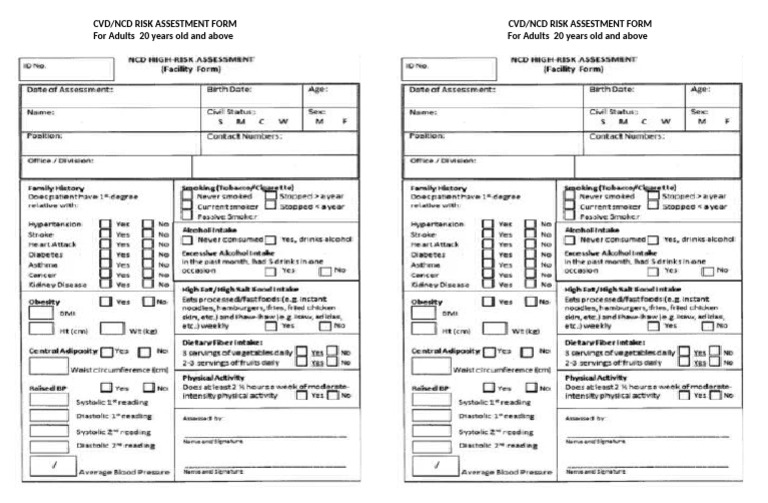 CVD Assestment Form Front | PDF