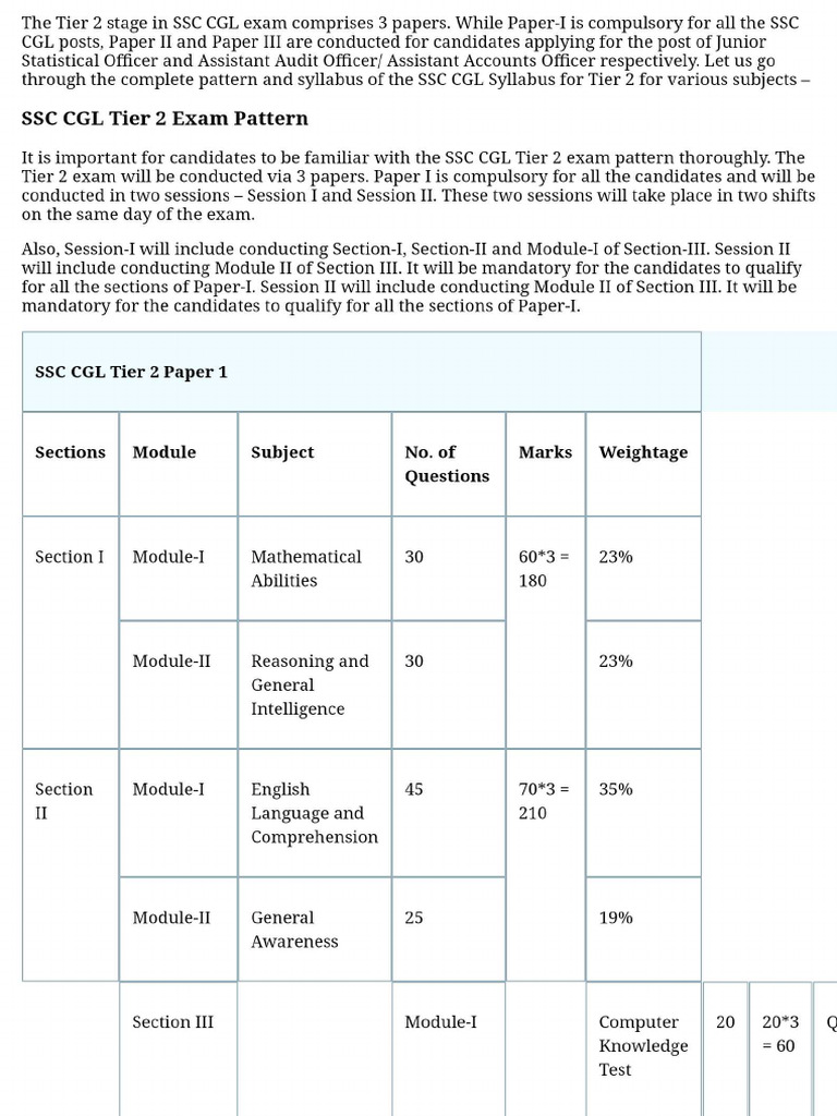 SSC - CGL 2 Tiwer | PDF