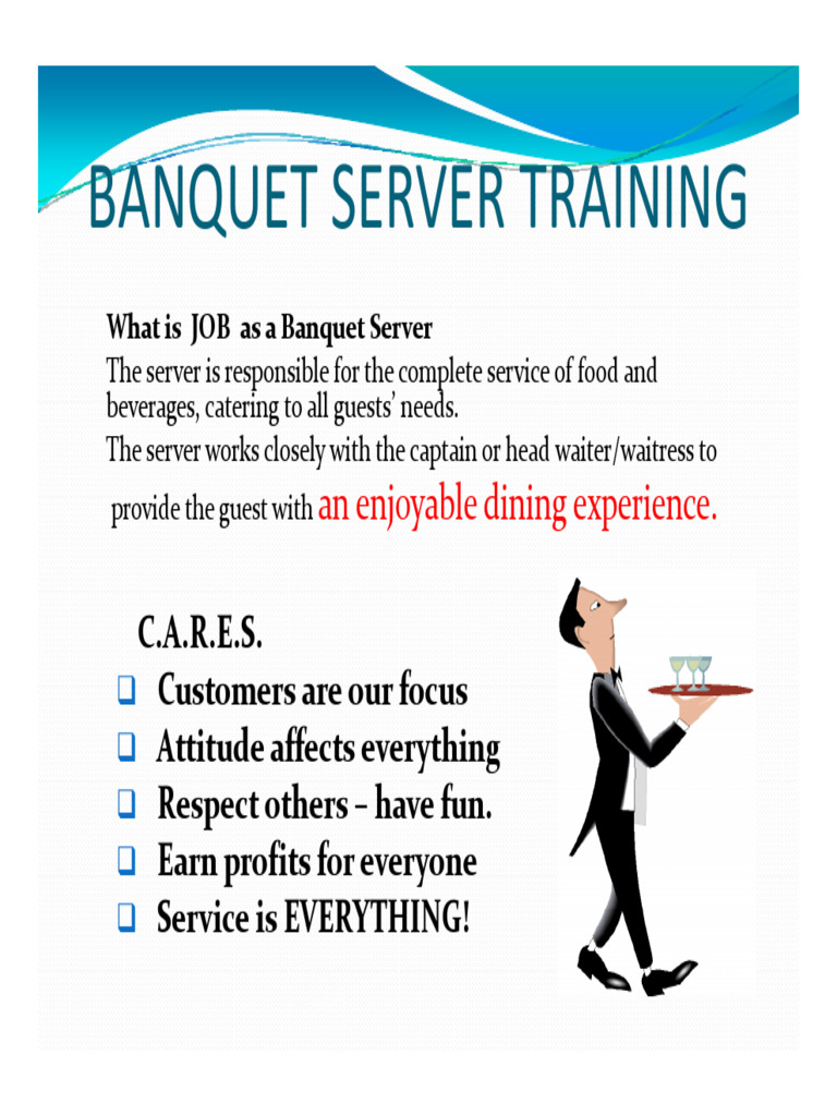 Banquet Server Basic Skill Training | PDF | Tableware | Cuisine