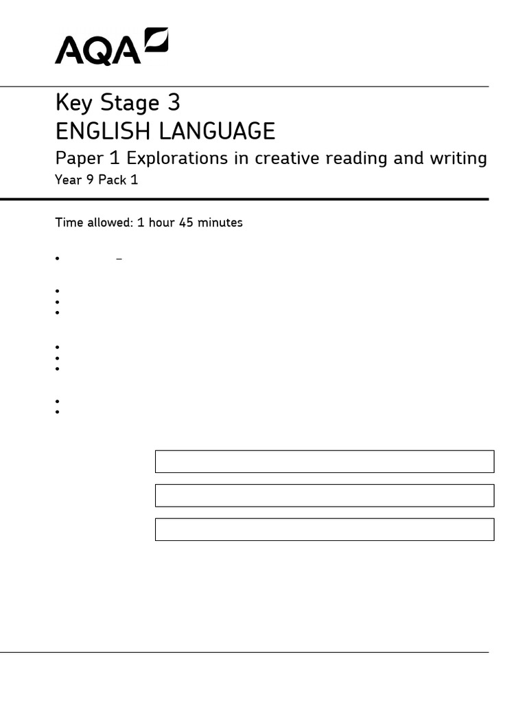 Year 9 English Language Exam Paper | PDF