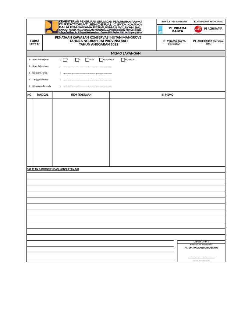Contoh Memo Lapangan | PDF