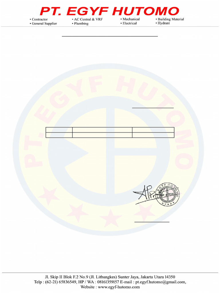 Surat Pernyataan PDN PT. Egyf Hutomo | PDF