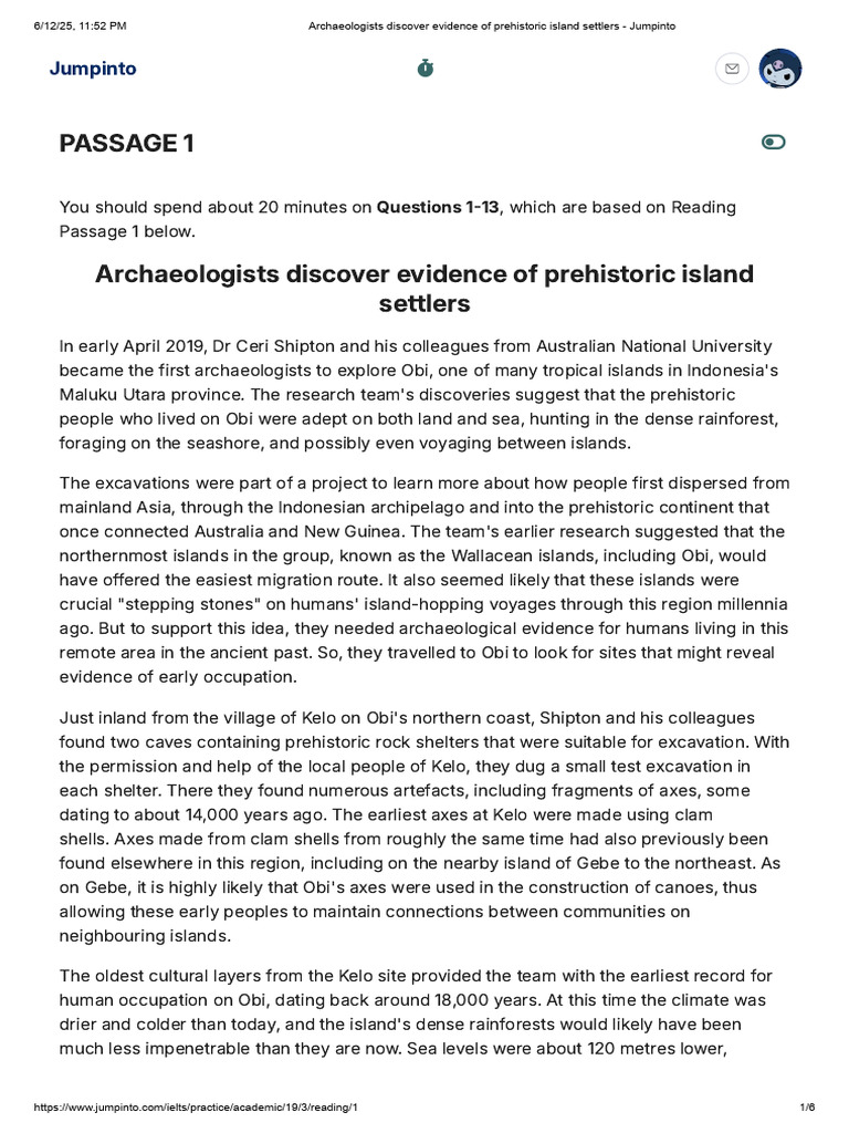 Evidence of Prehistoric Island Settlers | PDF | Archaeology | Island