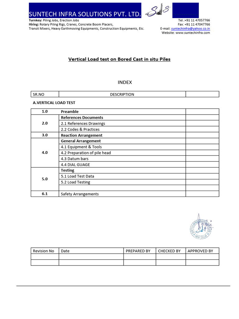 Method Statement Vertical Load Test | PDF | Deep Foundation ...