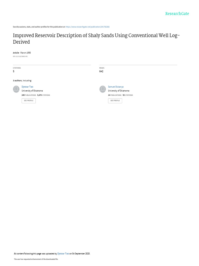 SPE-39803 - Improved Reservoir Description of Shaly Sands Using ...