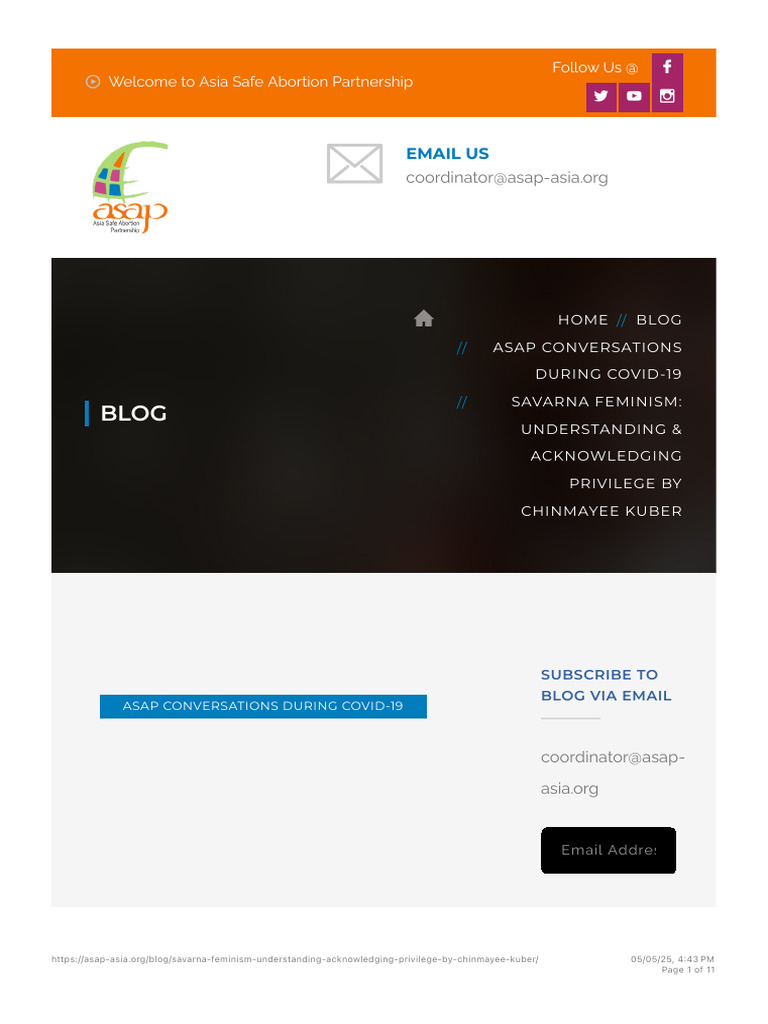 Savarna Feminism - Understanding & Acknowledging Privilege by Chinmayee ...