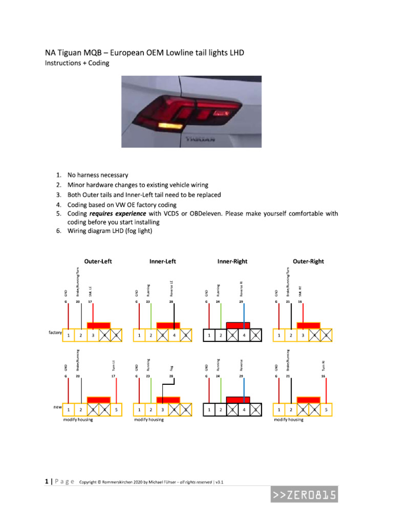 EU Tail Light Instructions | PDF