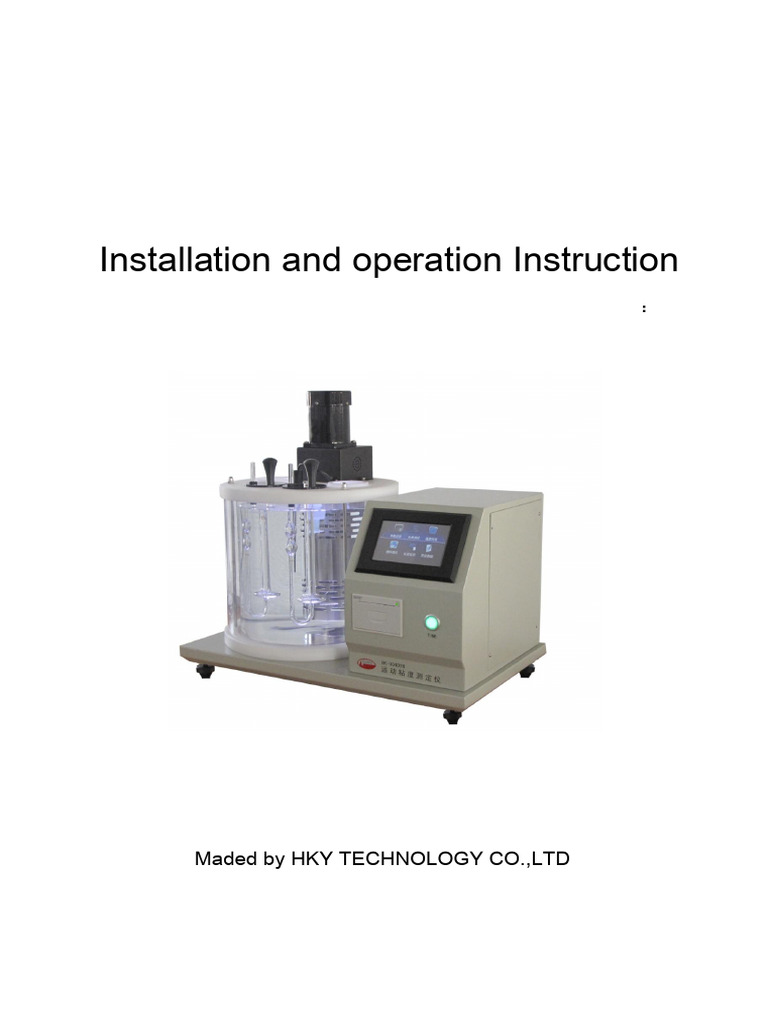 HK-3040YN Viscosity Tester Manual | PDF | Calibration | Viscosity