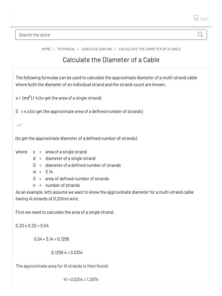 Cable Diameter Calculation Guide | PDF | Telecommunications ...