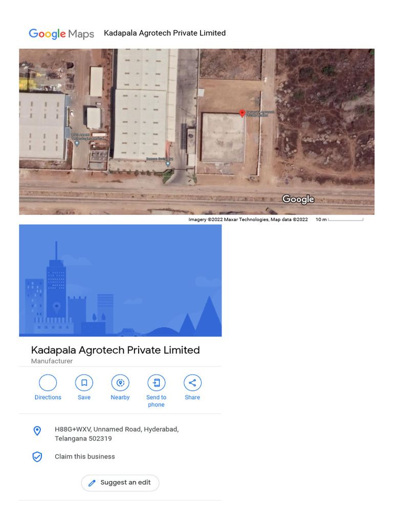 Kadapala Agrotech Private Limited - Google Maps | PDF
