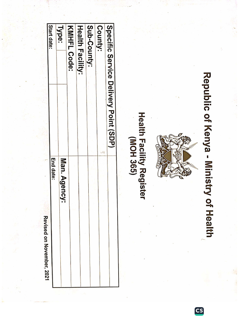 MoH 365 SGBV Register | PDF