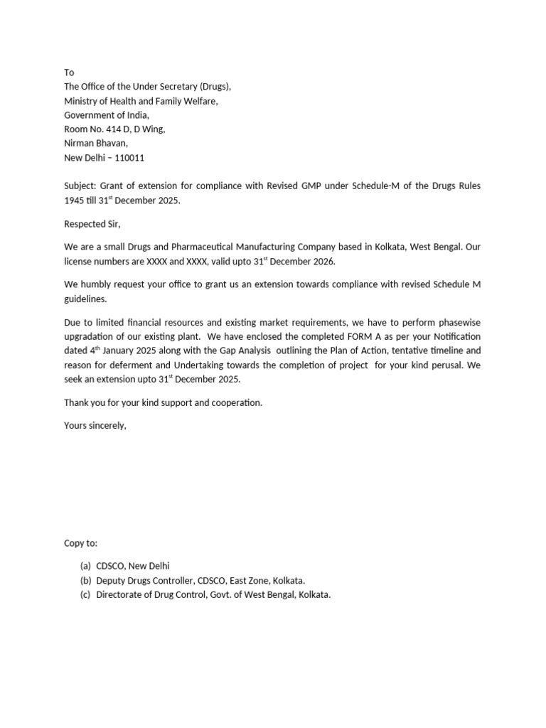 Covering Letter - Extension Form A | PDF