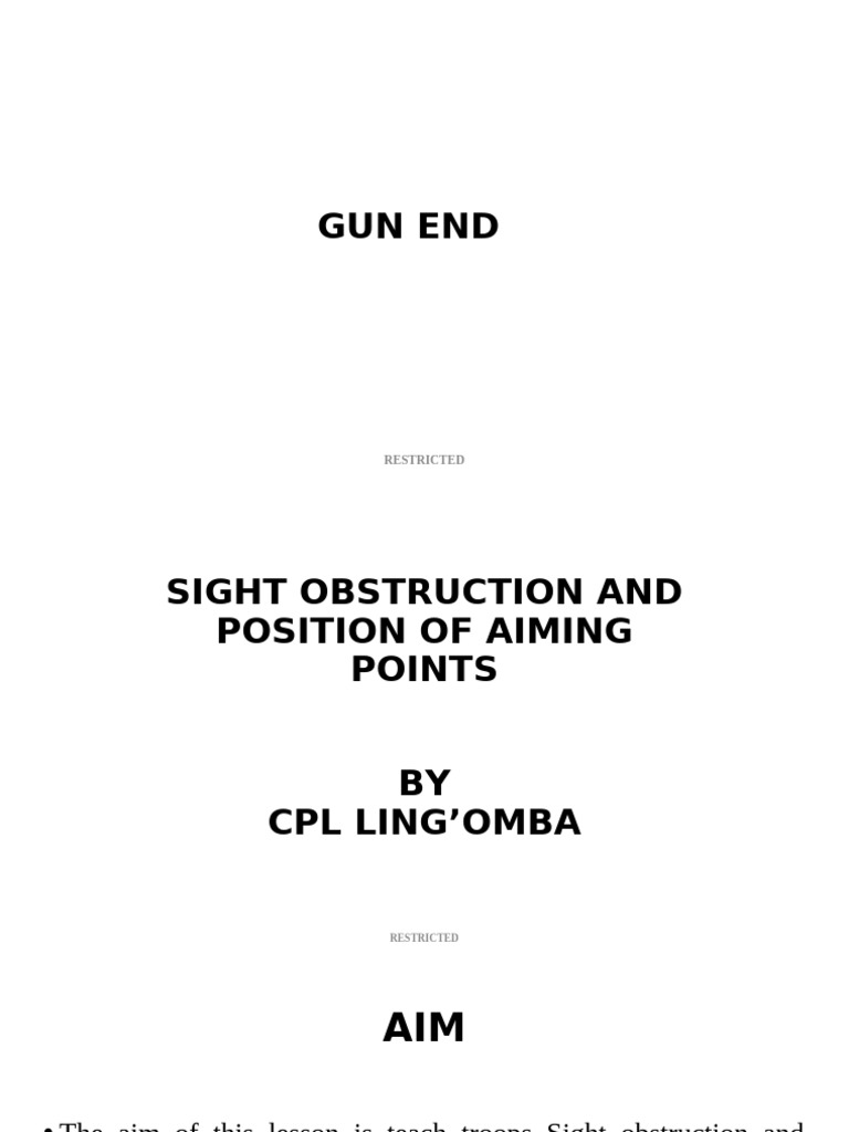 Sight Obstruction and Position of Aiming Points | PDF
