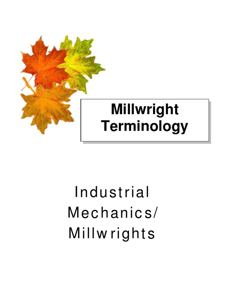 Industrial Millwrights Terminology | PDF | Pump | Gear