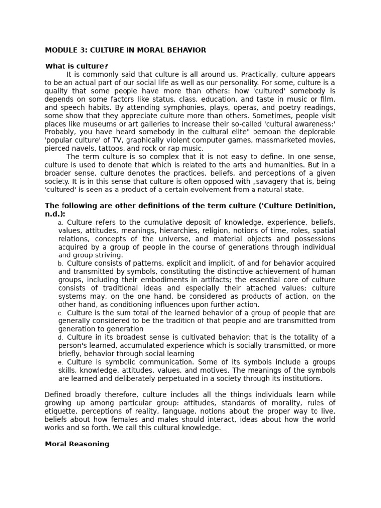 Ethics Mod 3 | PDF | Morality | Reason