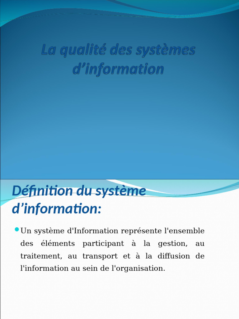 Qualite Des Systemes D Information | PDF | Management de la qualité | Itil
