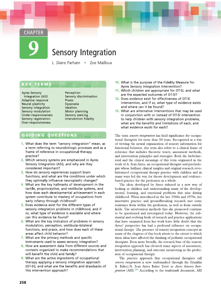Sensory Integration Chapter | PDF