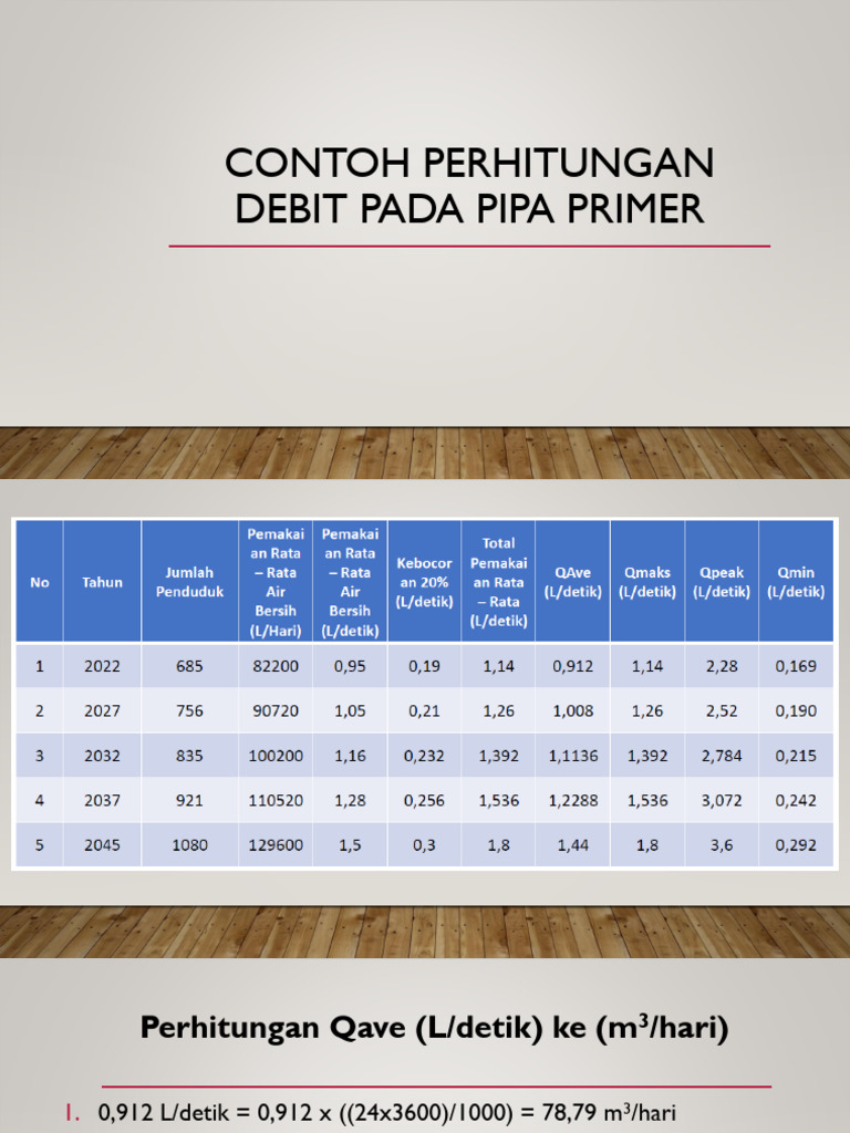 09 Contoh Perhitungan Debit Pada Pipa Primer Dan Pipa | PDF
