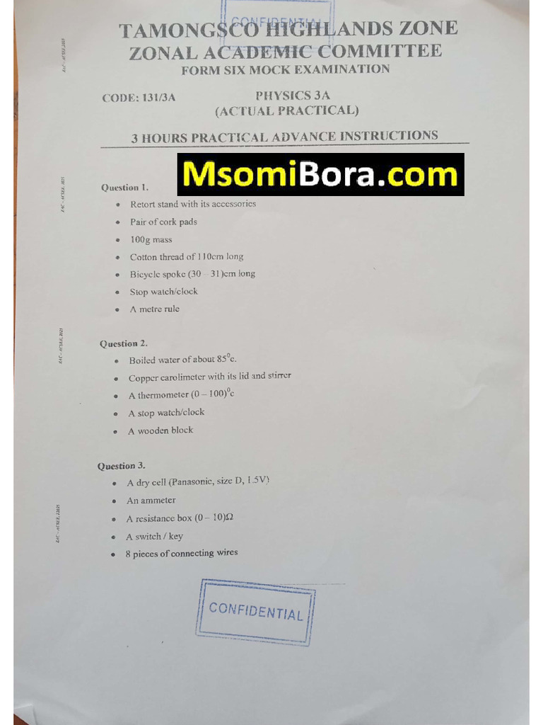 Physics 3a 3hrs | PDF