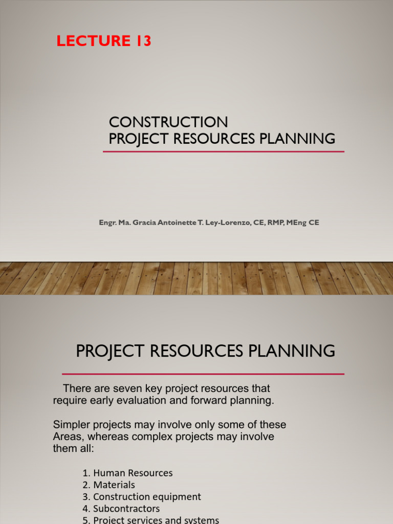 Lecture 13 Project Resources Planning | PDF | Subcontractor | Economies