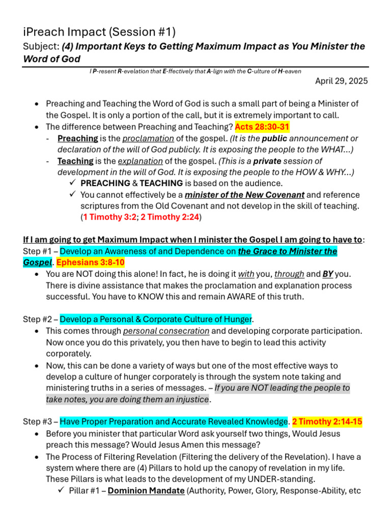 Ipreach Impact (Session 1) | PDF | Jesus | Revelation