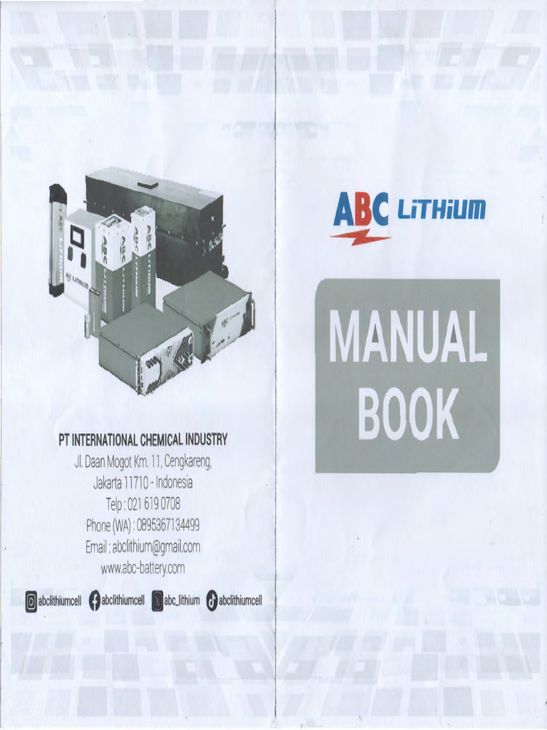 Manual Keselamatan Baterai Lithium ABC | PDF