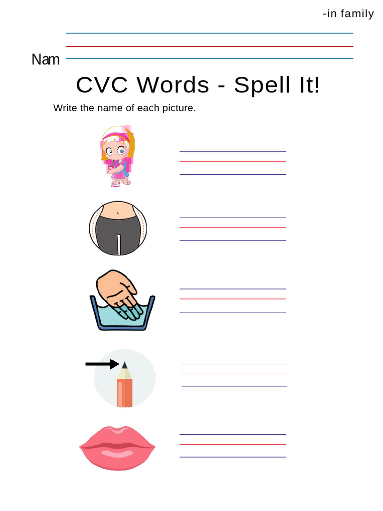 CVC Words Spell It - Ip Family | PDF