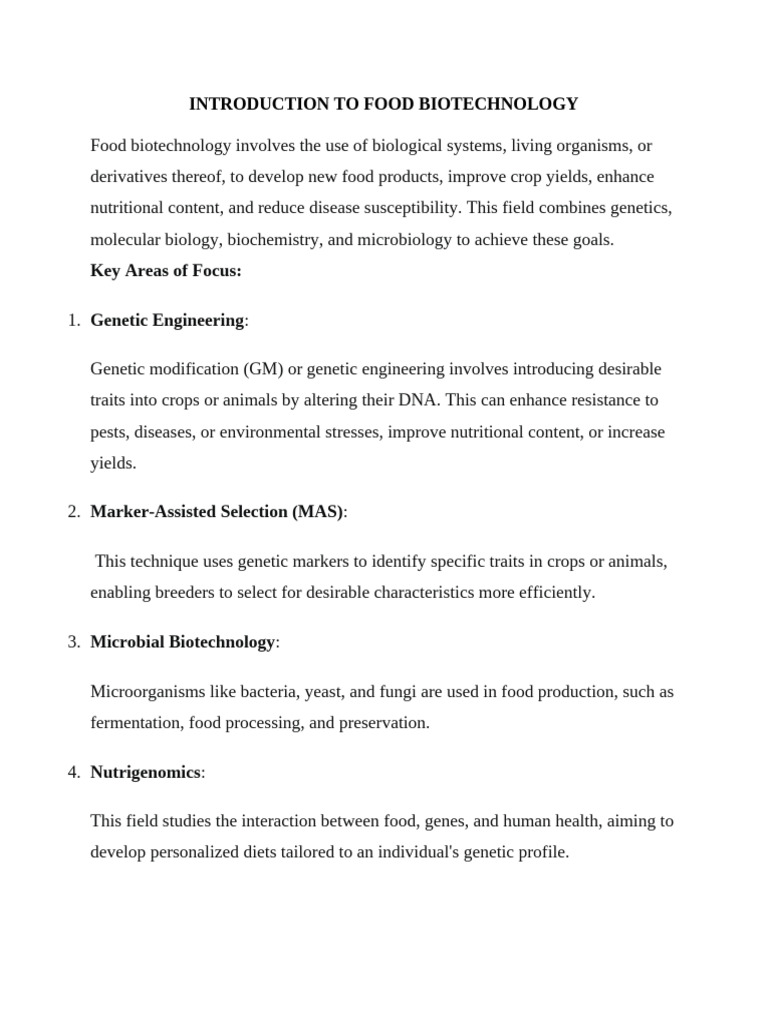 Introduction To Food Biotechnology | PDF | Genetic Engineering | Brewing