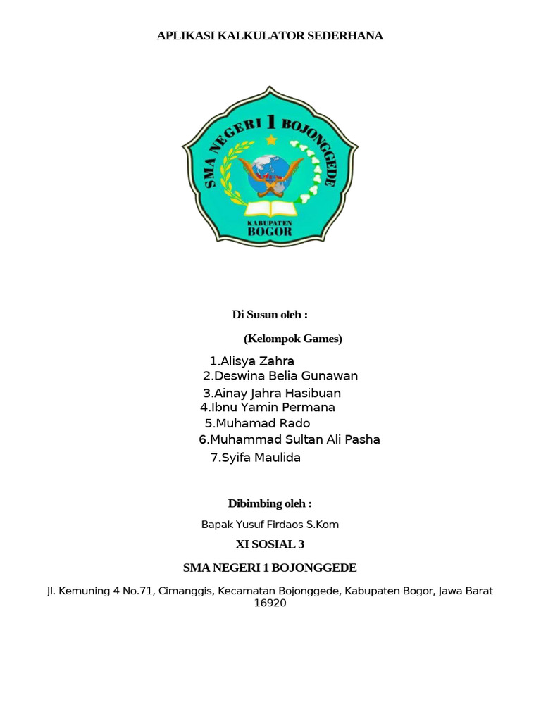 Membuat Aplikasi Kalkulator Sederhana 2 | PDF