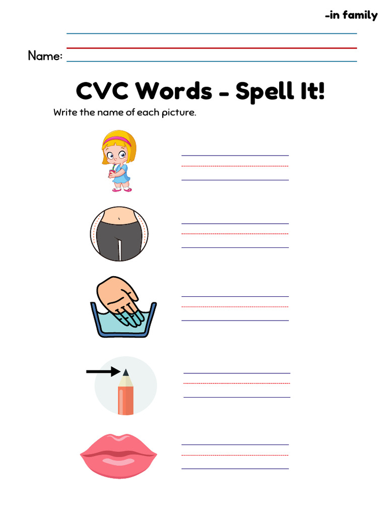 CVC Words Spell It - Ip Family | PDF