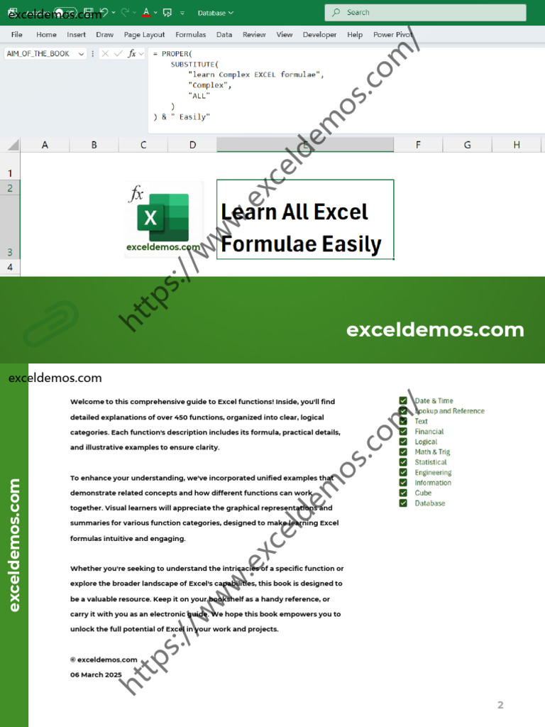 Learn All Excel Formulae Easily Exceldemos | PDF | Microsoft Excel | Computing