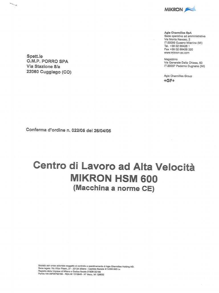 Manuale Mikron | PDF