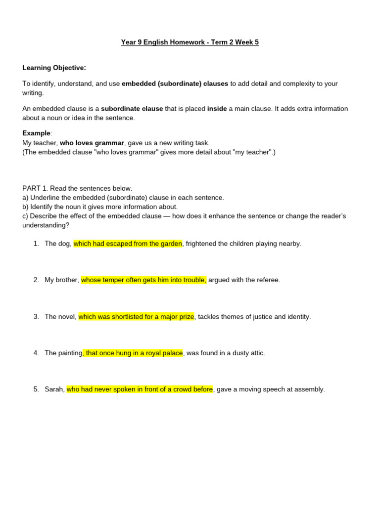 Term 2 Homework - Week 5 | PDF