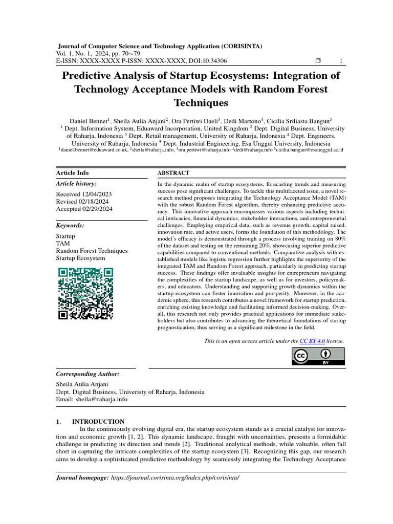 Copyediting-Predictive Analysis of Startup Ecosystems Integration of ...