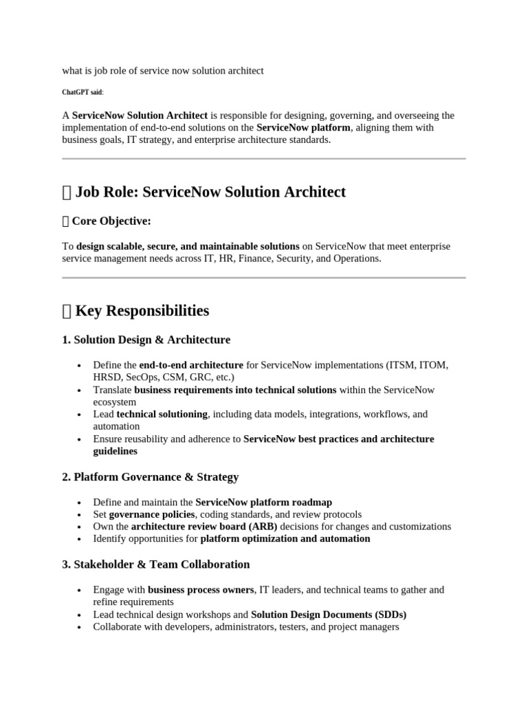 Servicenow Soluiton Architecture Roles | PDF | Cloud Computing | Mobile App