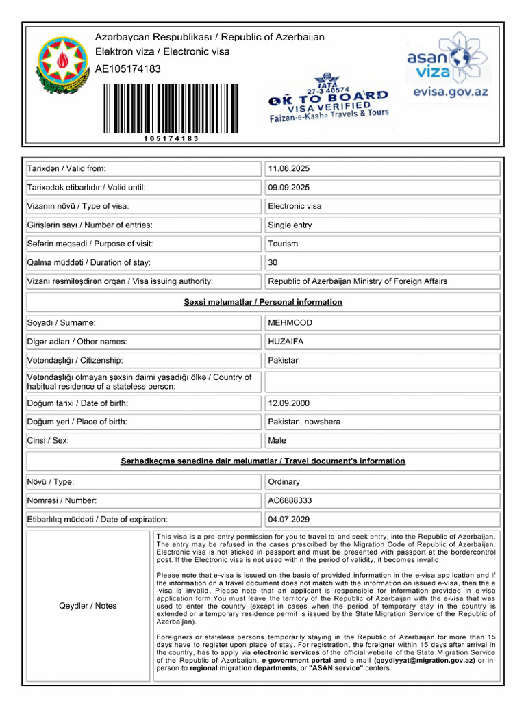 Huzaifa e Visa | PDF