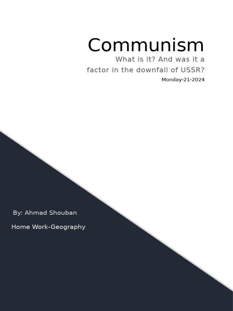 Comunism and Downfall of USSR | PDF