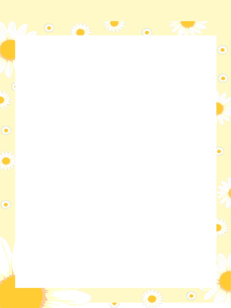 Yellow Daisy Floral Page Border | PDF