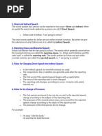 Reported Speech Class 10 Notes | PDF | Sentence (Linguistics) | Verb