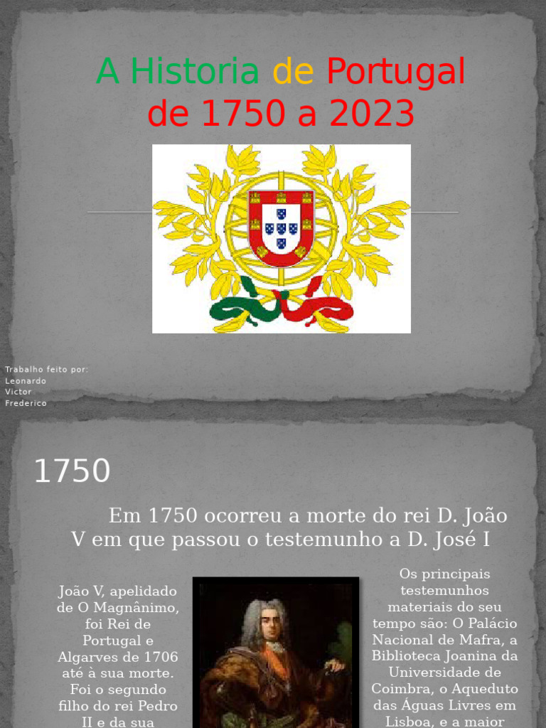 História de Portugal: 1750 a 2023 | PDF | República | Portugal