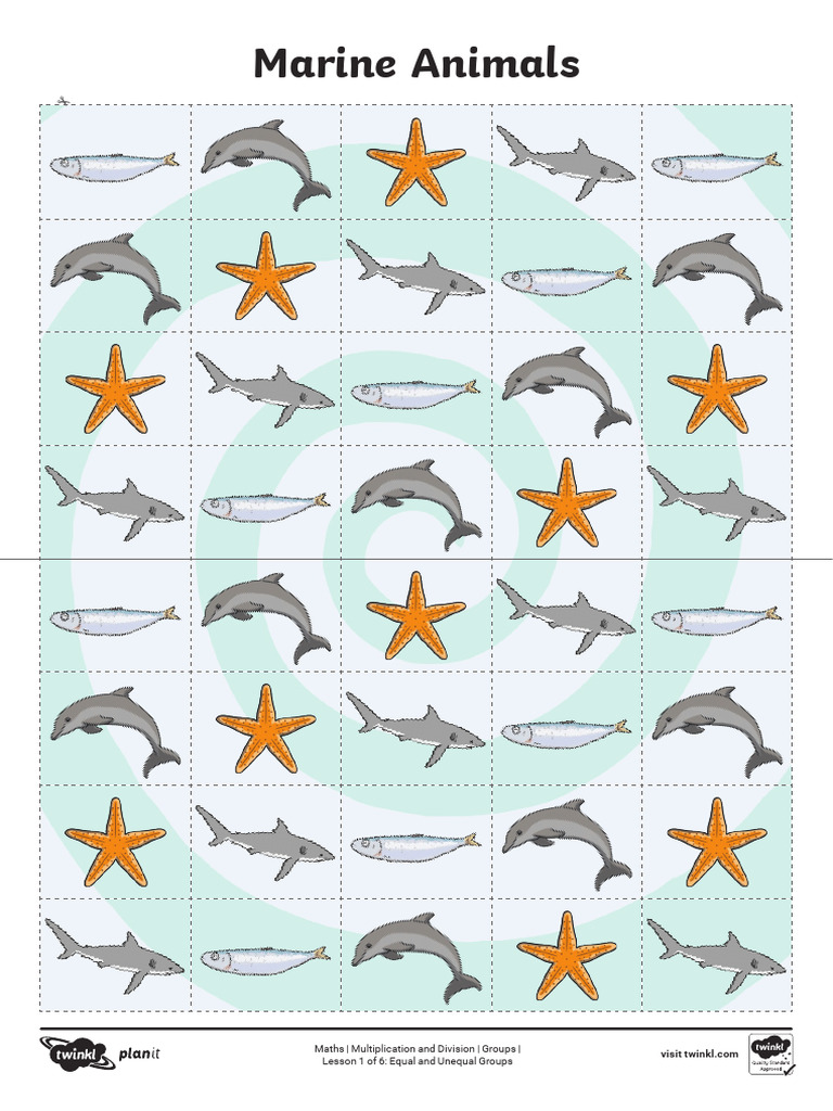 Marine Animals Cut Outs - Colour | PDF
