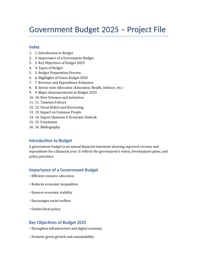 Union Budget 2025 Overview and Highlights | PDF | Government Budget ...