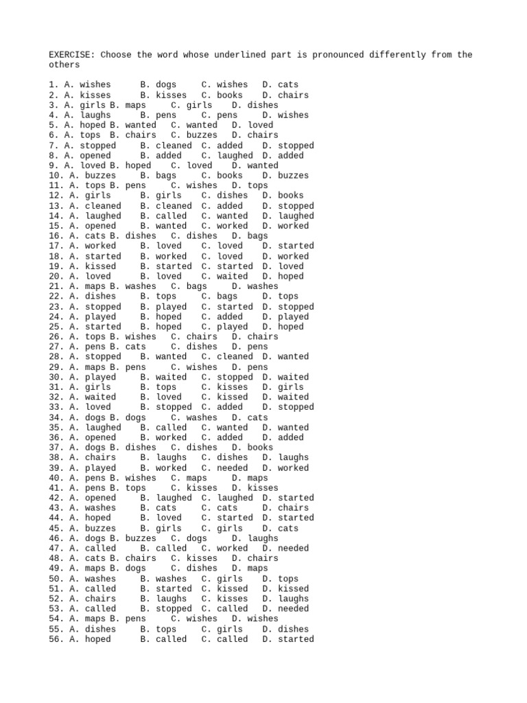 Pronunciation_Exercise_500 | PDF