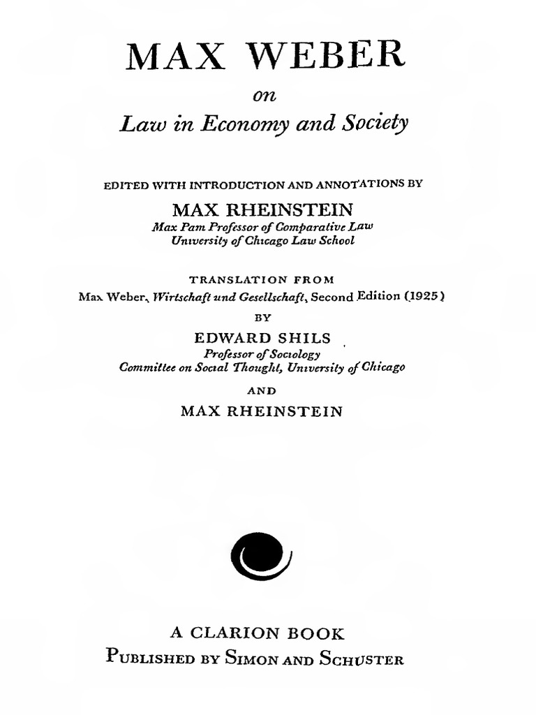Weber on Law in Economy and Society | PDF | Sociology | Science