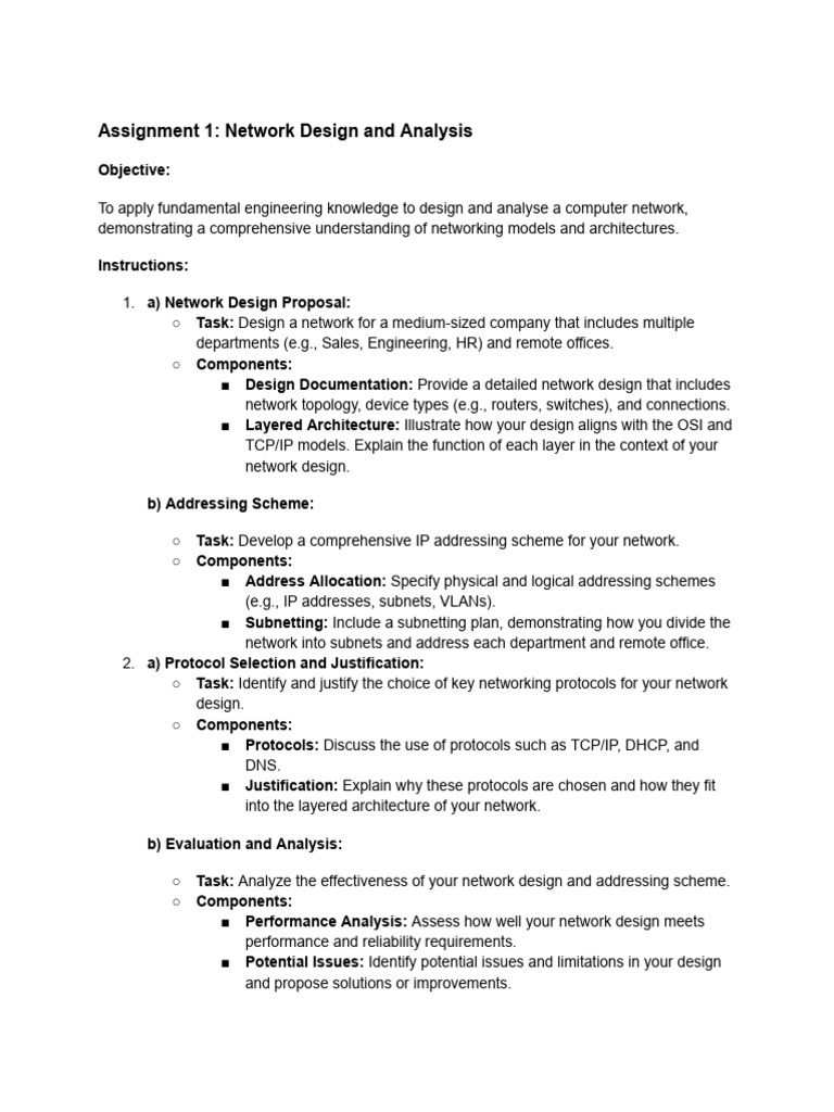 Assignment_ Network Design and Analysis_Spring 2025 | PDF | Computer Network | Internet Protocols