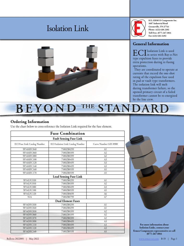 Isolation Link ERMCO TOTAL-2 | PDF | Fuse (Electrical) | Power Engineering