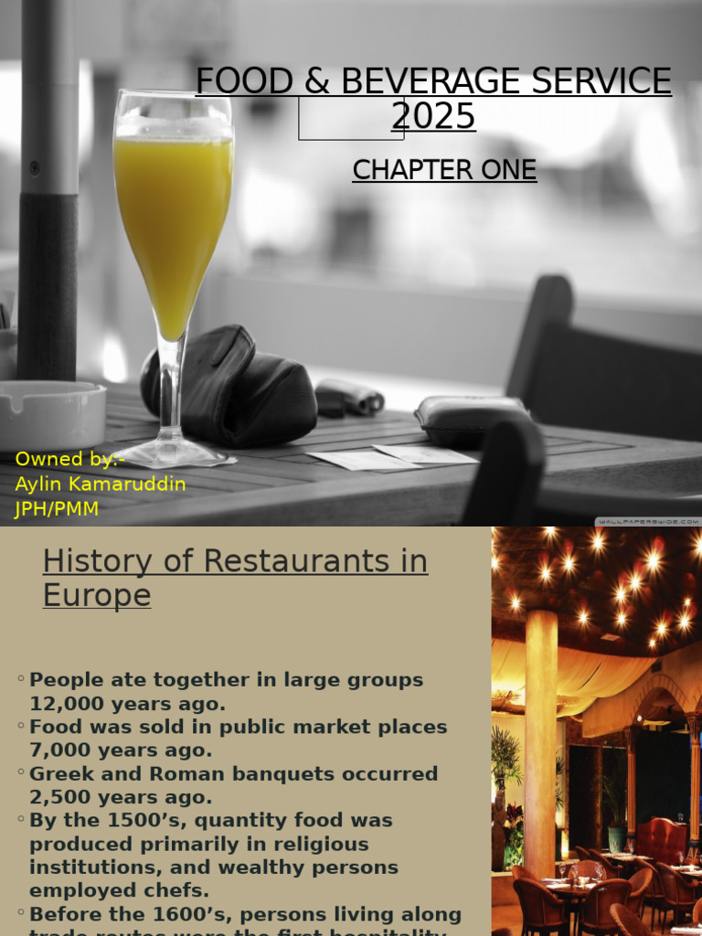FBS Chapter1 Introduction | PDF | Waiting Staff | Restaurants