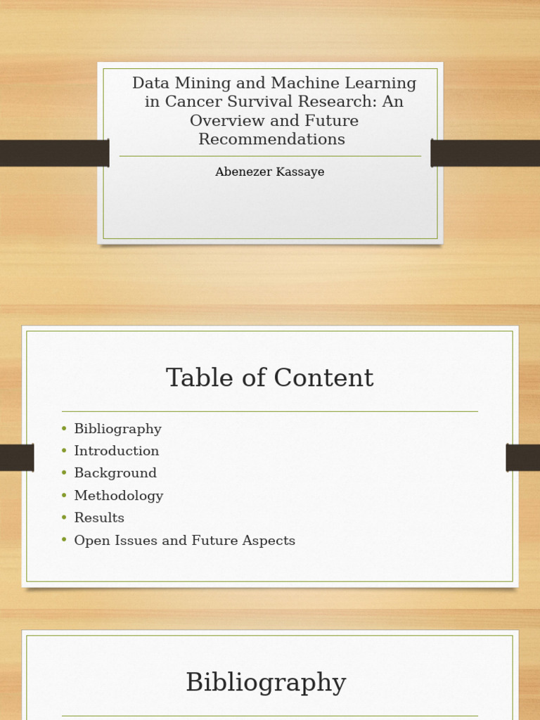 Data Mining and Machine Learning For Cancer Survival Prediction | PDF ...